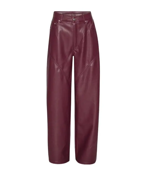 ROTATE BY BIRGER CHRISTENSEN Mid-rise Piping Casual Pants - Red