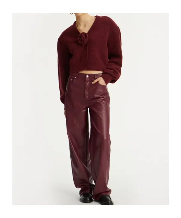 ROTATE BY BIRGER CHRISTENSEN Mid-rise Wide-leg Casual Pants
