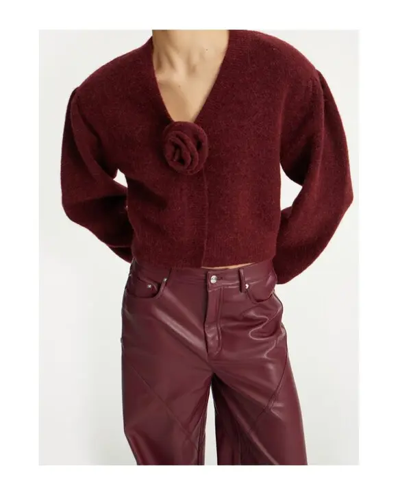 ROTATE BY BIRGER CHRISTENSEN Mid-rise Wide-leg Casual Pants