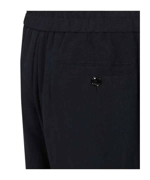 Giorgio Armani Elastic Waist Straight-leg Pants - Blue
