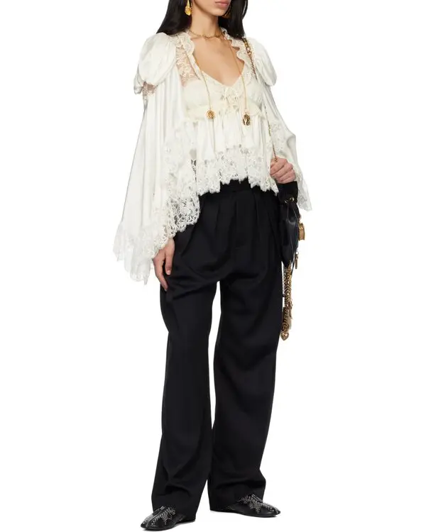 Chloé Lace Trim Peplum Top