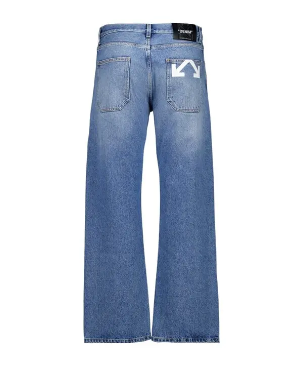 Off-White Half Arrow Slim Relaxed Jeans - Light Medium Blue