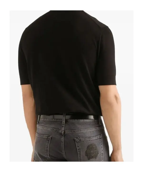 Dolce & Gabbana Dolce Gabbana Heraldic Patch Polo Shirt - Black