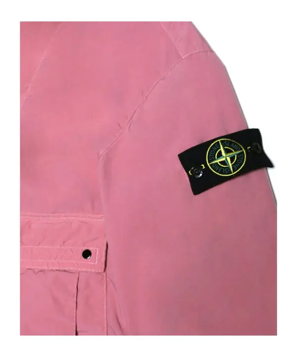Stone Island Logo Patch Hooded Jacket - Pink