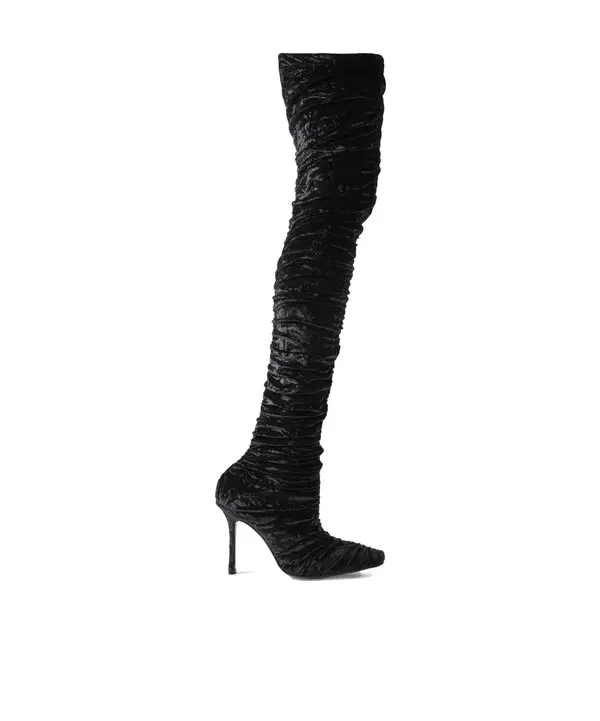 JIMMY CHOO Pleated Thigh-high Stiletto Boots
