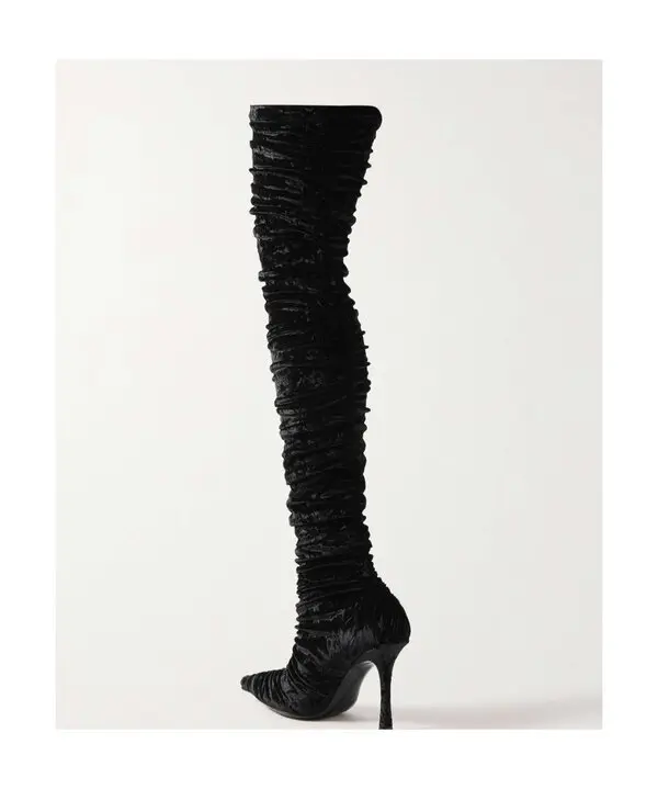 JIMMY CHOO Pleated Thigh-high Stiletto Boots