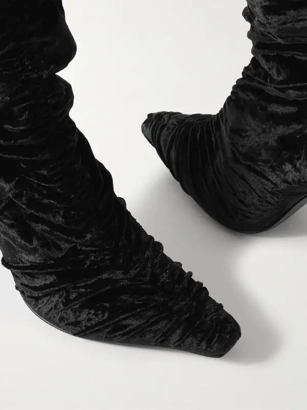 JIMMY CHOO Pleated Thigh-high Stiletto Boots