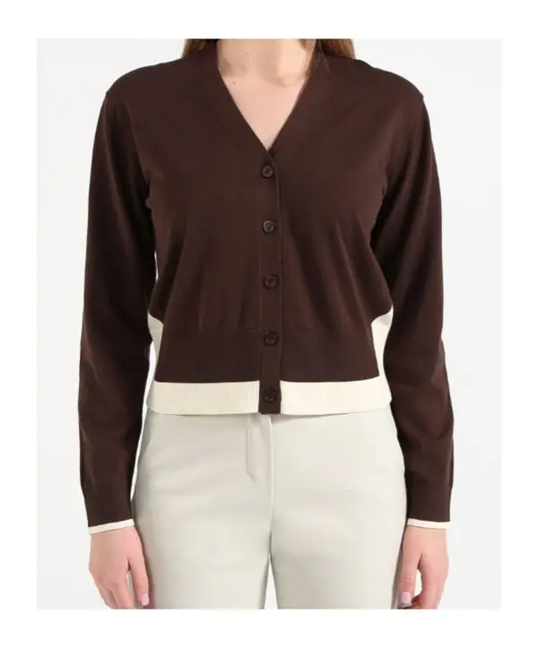 SEMICOUTURE V-neck Button-down Cardigan - Black