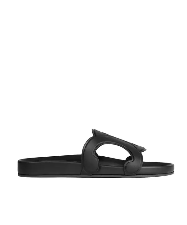 Celine Triomphe Slide In Calfskin Vegetal Tanning - Black