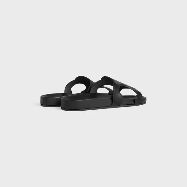Celine Triomphe Slide In Calfskin Vegetal Tanning - Black