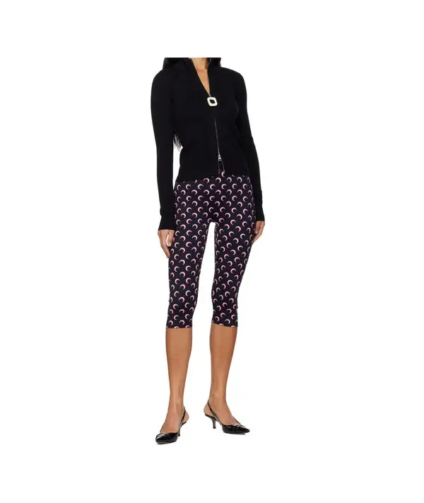 MARINE SERRE Capri Moon-printed Capri Leggings