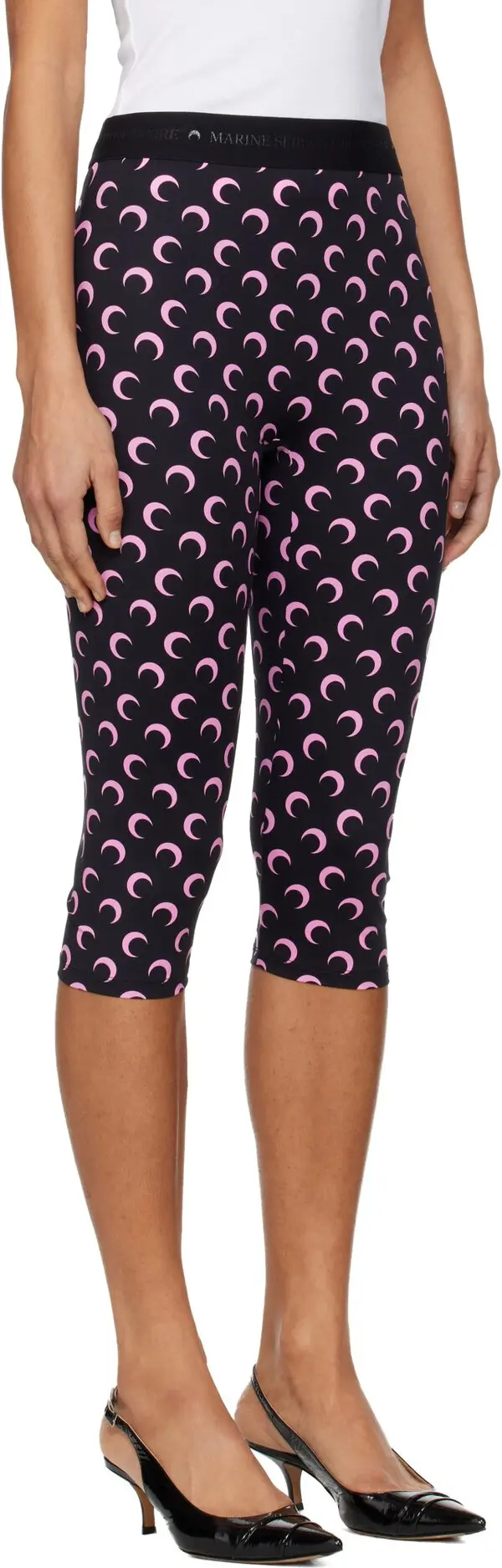 MARINE SERRE Capri Moon-printed Capri Leggings