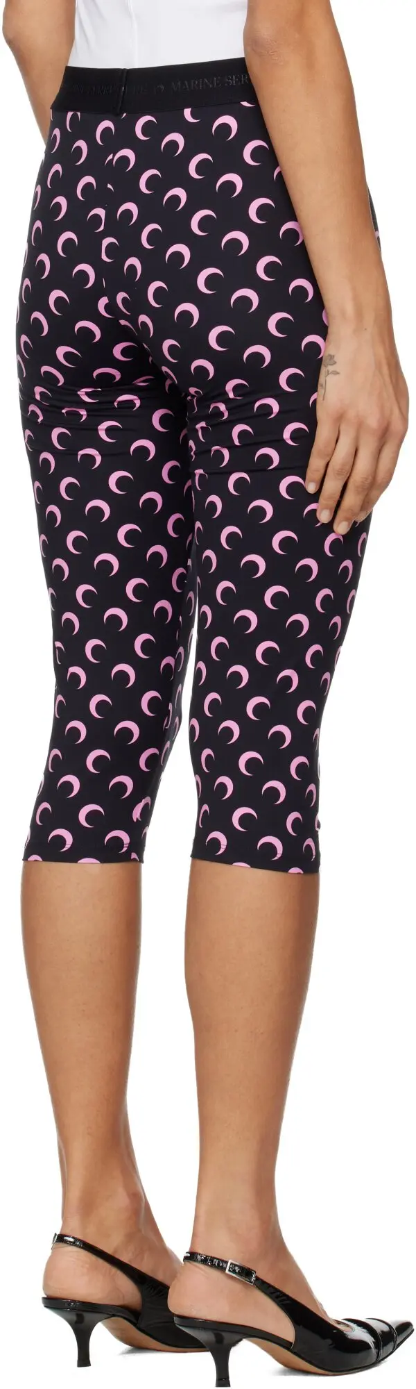 MARINE SERRE Capri Moon-printed Capri Leggings
