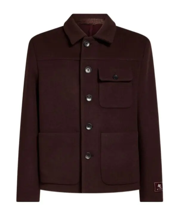 Etro Logo Cashmere Shirt Jacket - Black