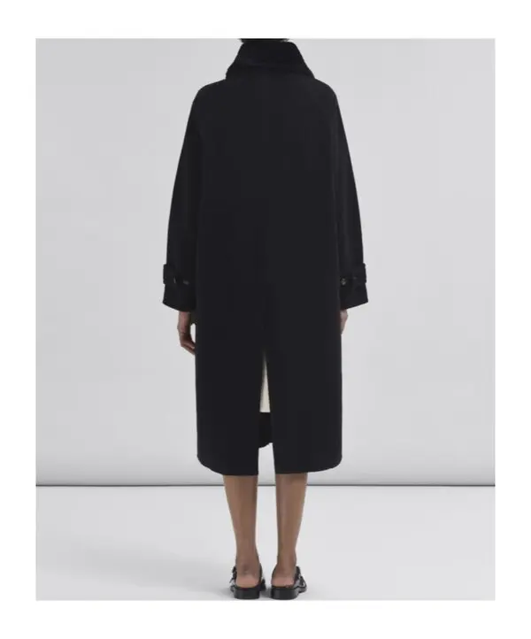 Marni Wool And Cashmere Coat With Removable Shearling Collar