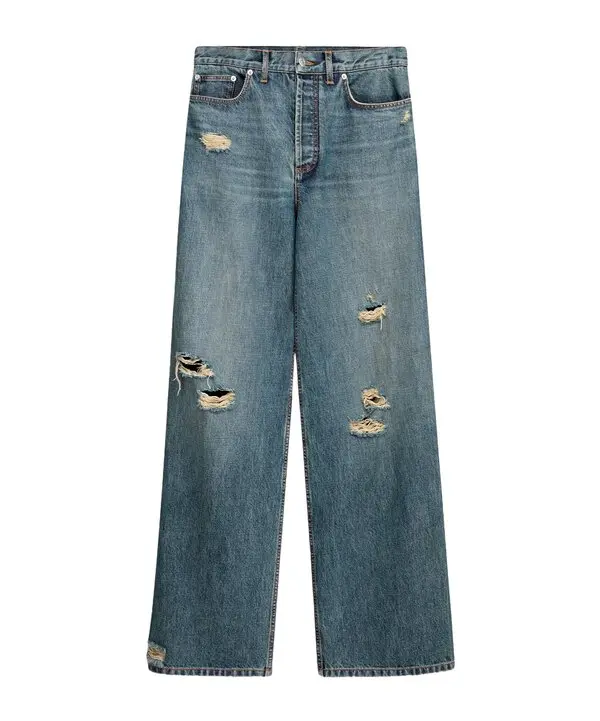 Dior Distressed Wide-leg Jeans
