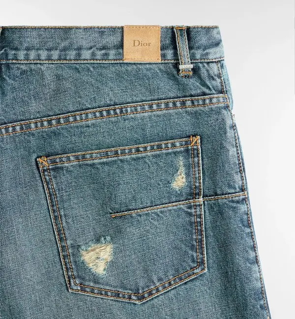 Dior Distressed Wide-leg Jeans