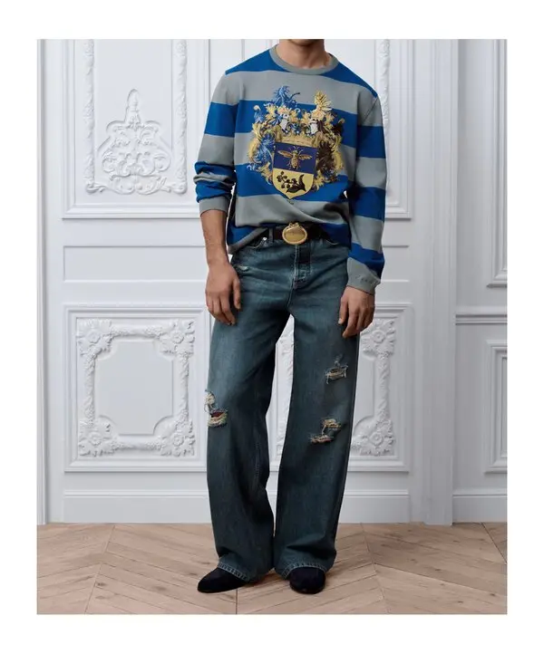 Dior Distressed Wide-leg Jeans