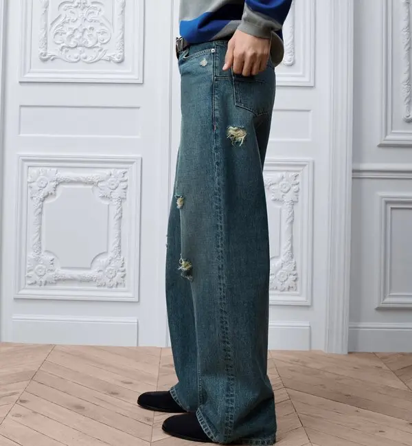 Dior Distressed Wide-leg Jeans