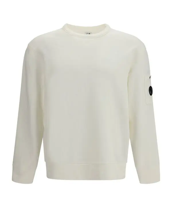 C.P. COMPANY Lens Sleeve Crewneck Sweatshirt - Gauze White