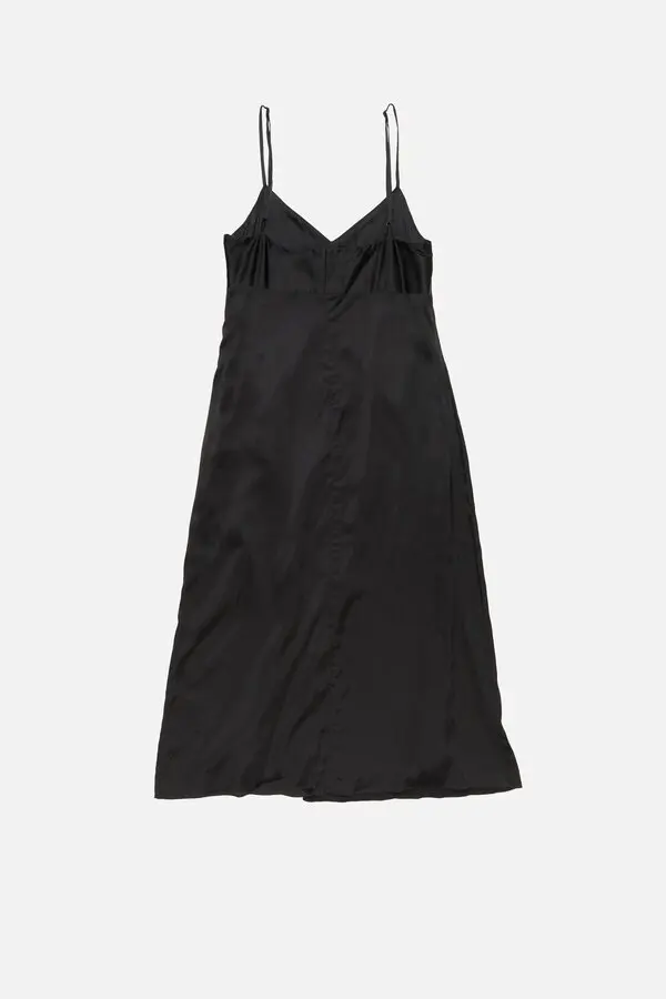 Acne Studios Satin Slip Dress With Lace Detail