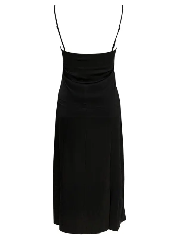 Acne Studios Satin Slip Dress With Lace Detail - Black