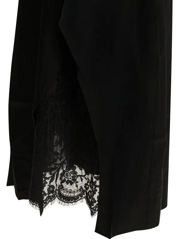 Acne Studios Satin Slip Dress With Lace Detail - Black