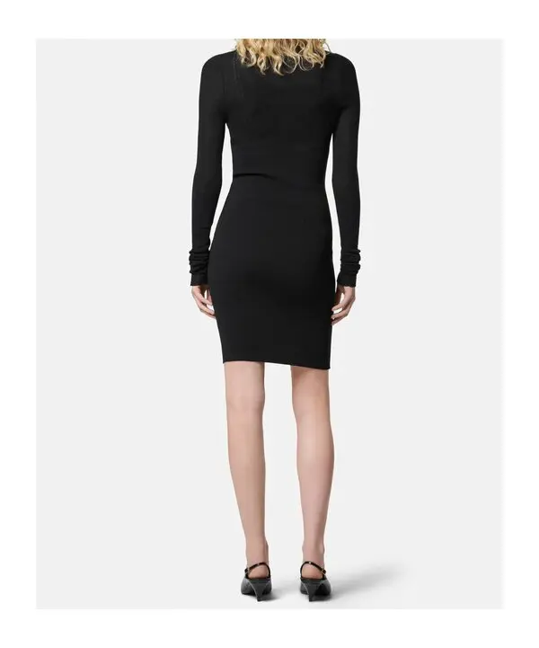 Versace Fitted Knitted Mini Dress With Medusa Hardware