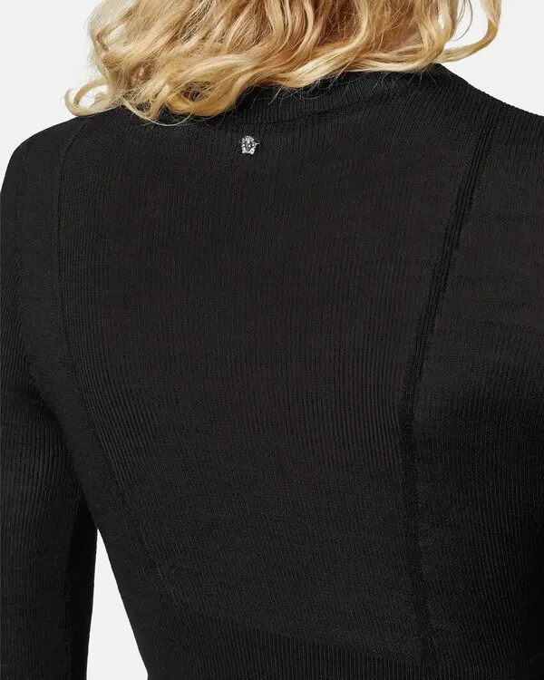 Versace Fitted Knitted Mini Dress With Medusa Hardware