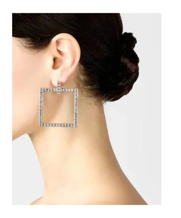 ROGER VIVIER Trompette Square Frame Earrings With Pin-style Clasp