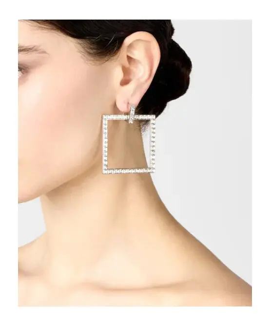 ROGER VIVIER Trompette Square Frame Earrings With Pin-style Clasp