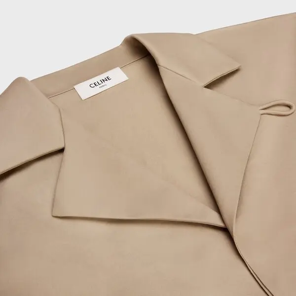 Celine Scout Shirt In Light Cotton Gabardine - Beige