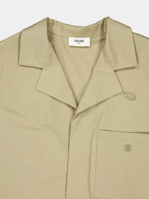 Celine Scout Shirt In Light Cotton Gabardine