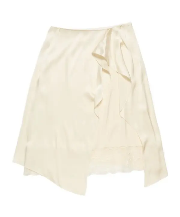 Acne Studios Asymmetric Lace Detailed Skirt - Ivory