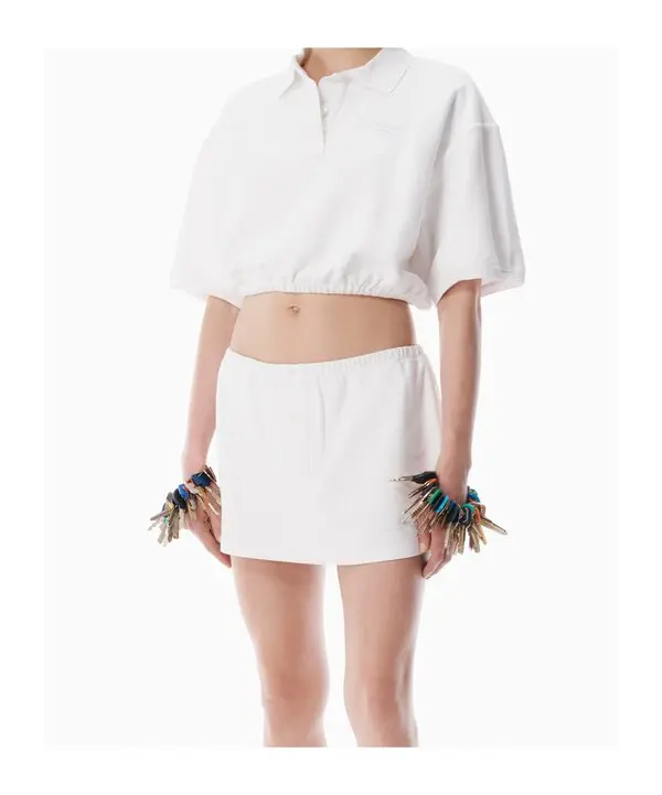 Alexander Wang Cropped Polo Top With Embroidered Logo