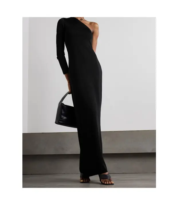 NILI LOTAN Ranni One-shoulder Knit Maxi Dress