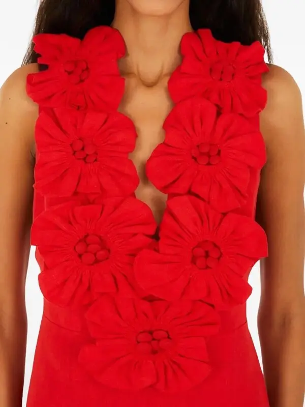 Farm Rio 3d Floral Appliqué Maxi Dress