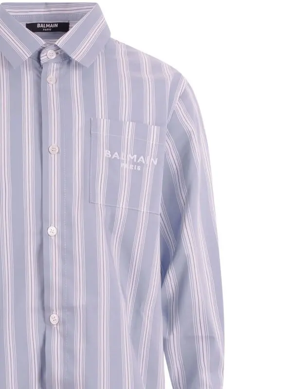 Balmain Striped Button-up Shirt With Pocket