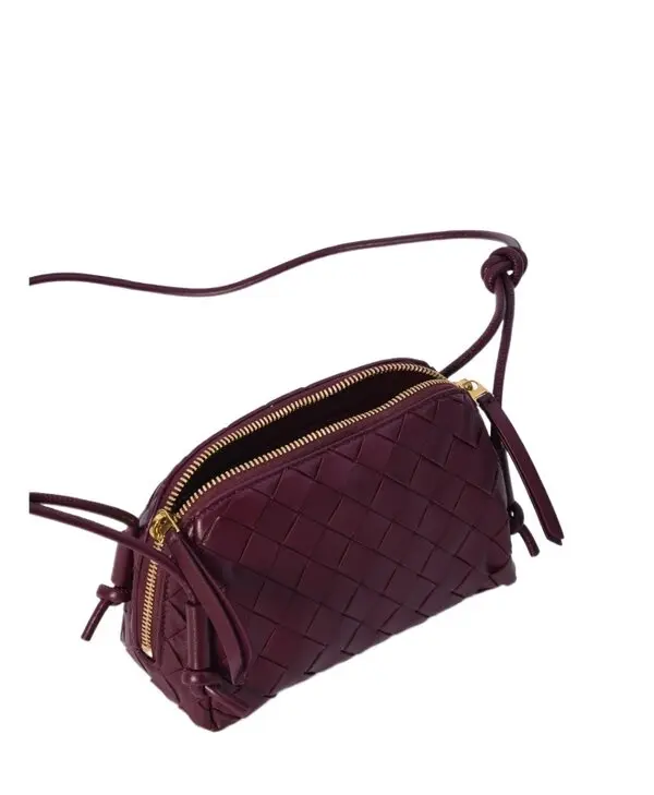 Bottega Veneta Intrecciato Concert Crossbody Bag - Red