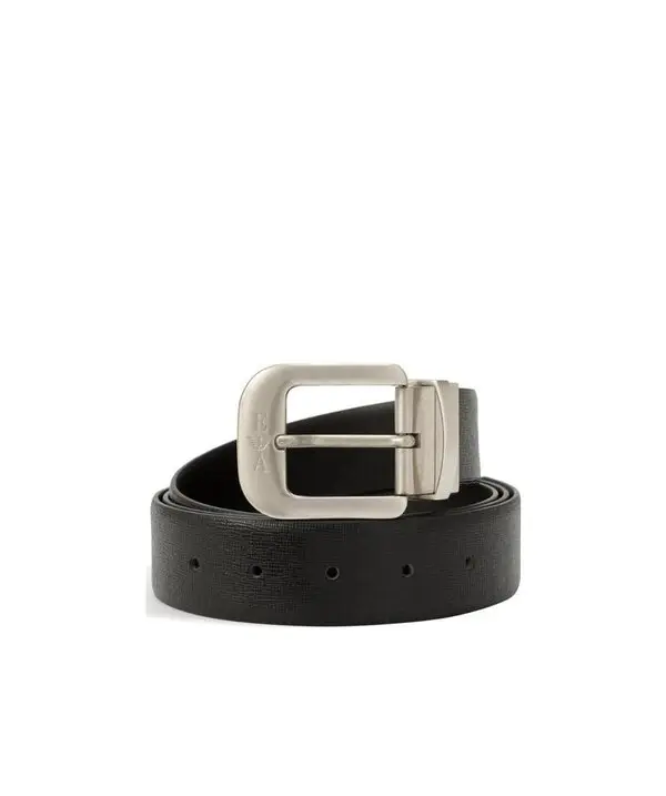 Emporio Armani Logo Engraved Belt - Black