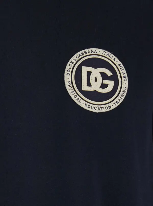 Dolce & Gabbana Dolce Gabbana Logo Patch Crewneck T-shirt - Blue