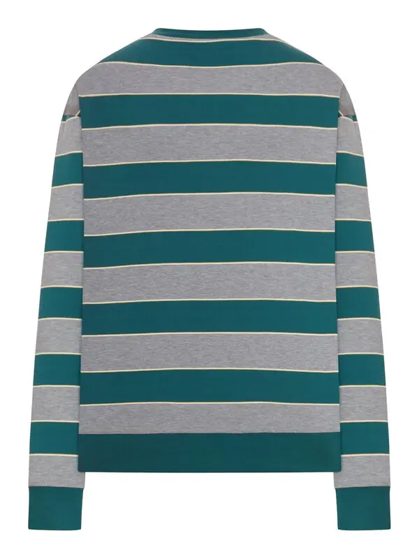 Miu Miu Oversized Striped Long Sleeve Sweatshirt - Blue
