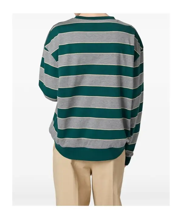 Miu Miu Oversized Striped Long Sleeve Sweatshirt