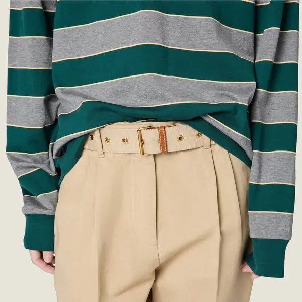 Miu Miu Oversized Striped Long Sleeve Sweatshirt