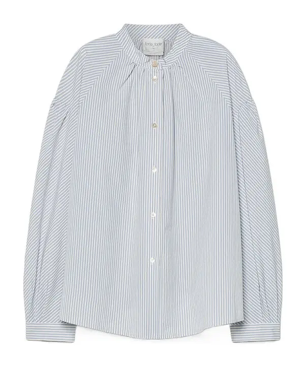 FORTE_FORTE Striped Cotton Shirt - White