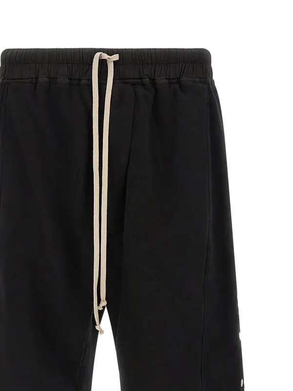 Rick Owens Elasticated Waist Drawstring Shorts With Snap Detail - Black