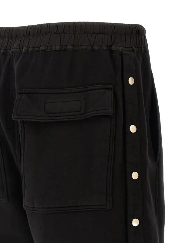 Rick Owens Elasticated Waist Drawstring Shorts With Snap Detail - Black