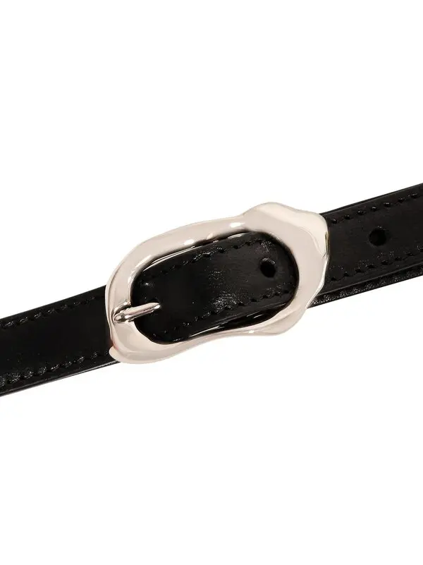 Alexander McQueen Molten Thin Leather Belt