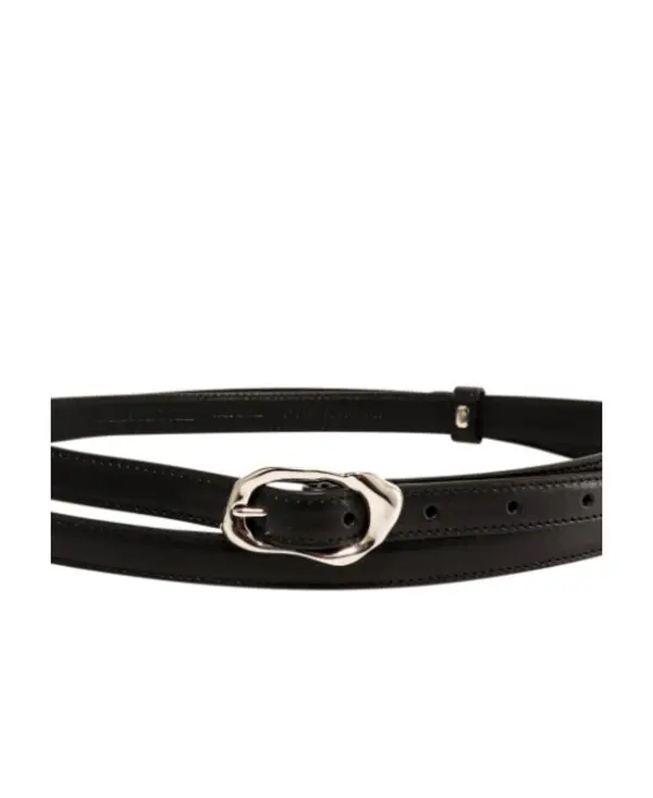 Alexander McQueen Molten Thin Leather Belt