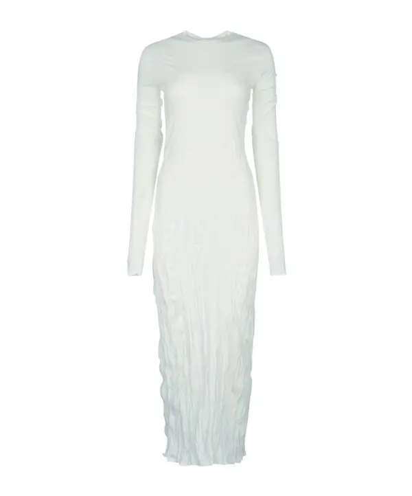 TOTEME Textured Long-sleeved Knitted Dress - White